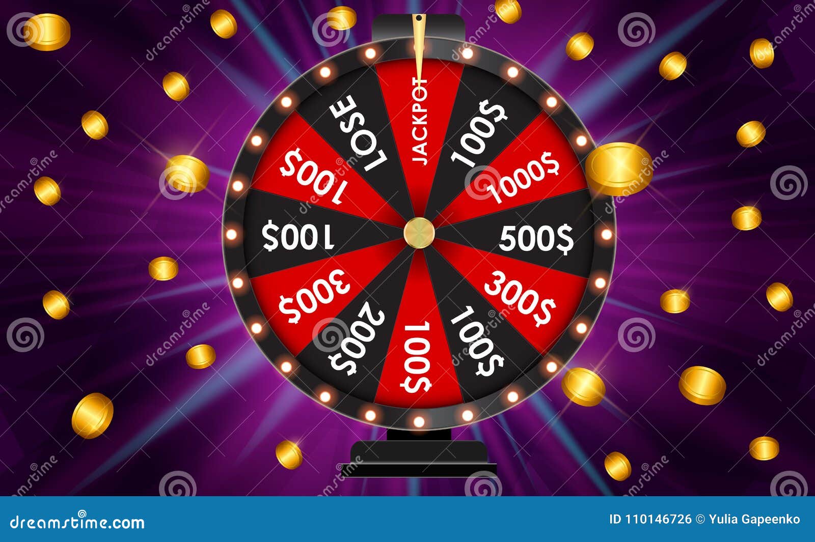 Wheel of Fortune, Lucky Icon with Place for Text. Vector Illustration ...