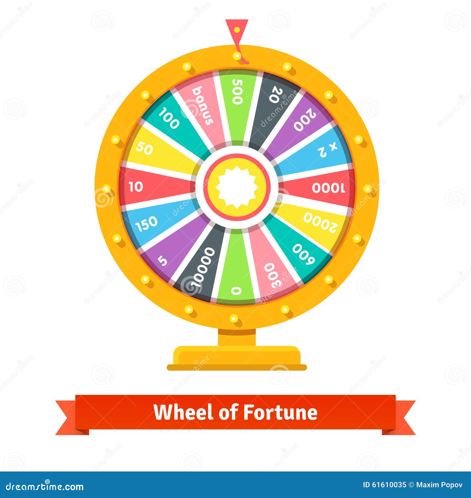 Wheel Of Fortune, Prize Drawing Roulette Solid Icon, Gamblimg Concept ...