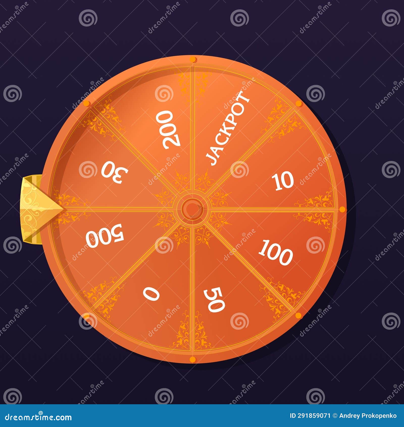 Orange Wheel of Fortune Lottery. Wheel of Fortune. Stock Vector ...