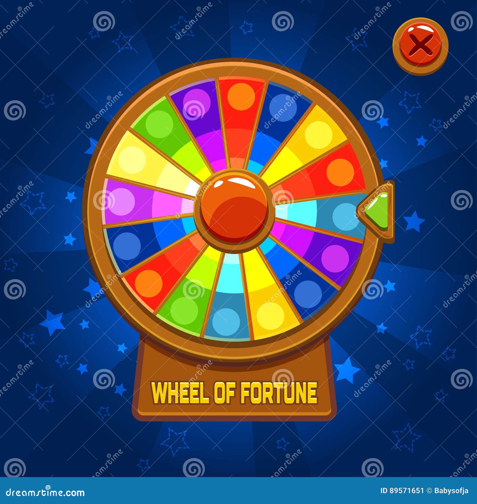 Wheel of Fortune for Ui Game Stock Vector - Illustration of lucky, risk ...