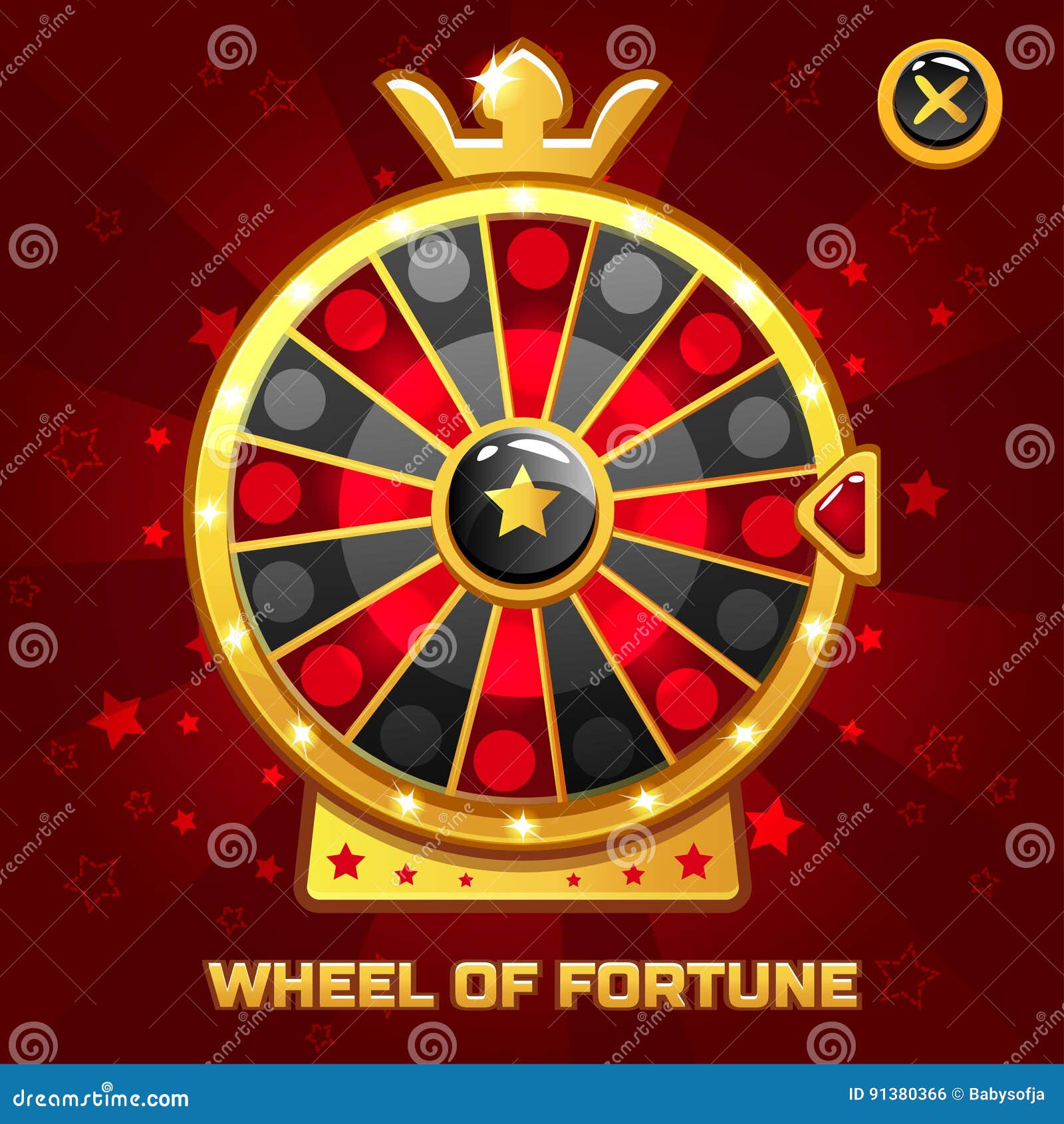 Wheel of Fortune for Ui Game Stock Vector - Illustration of casino ...