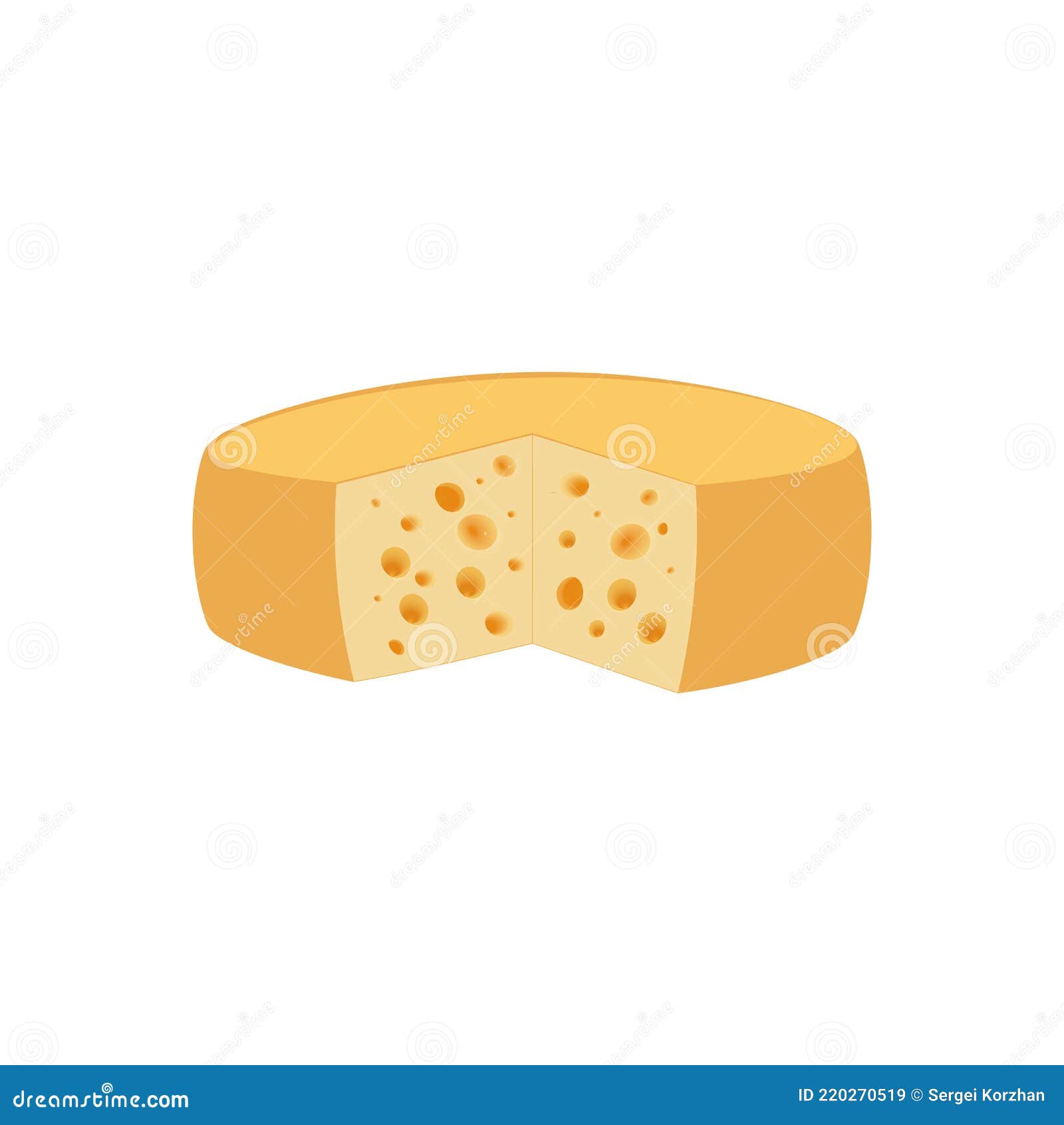 Wheel of Fresh Cheese on a White Background. Stock Vector ...
