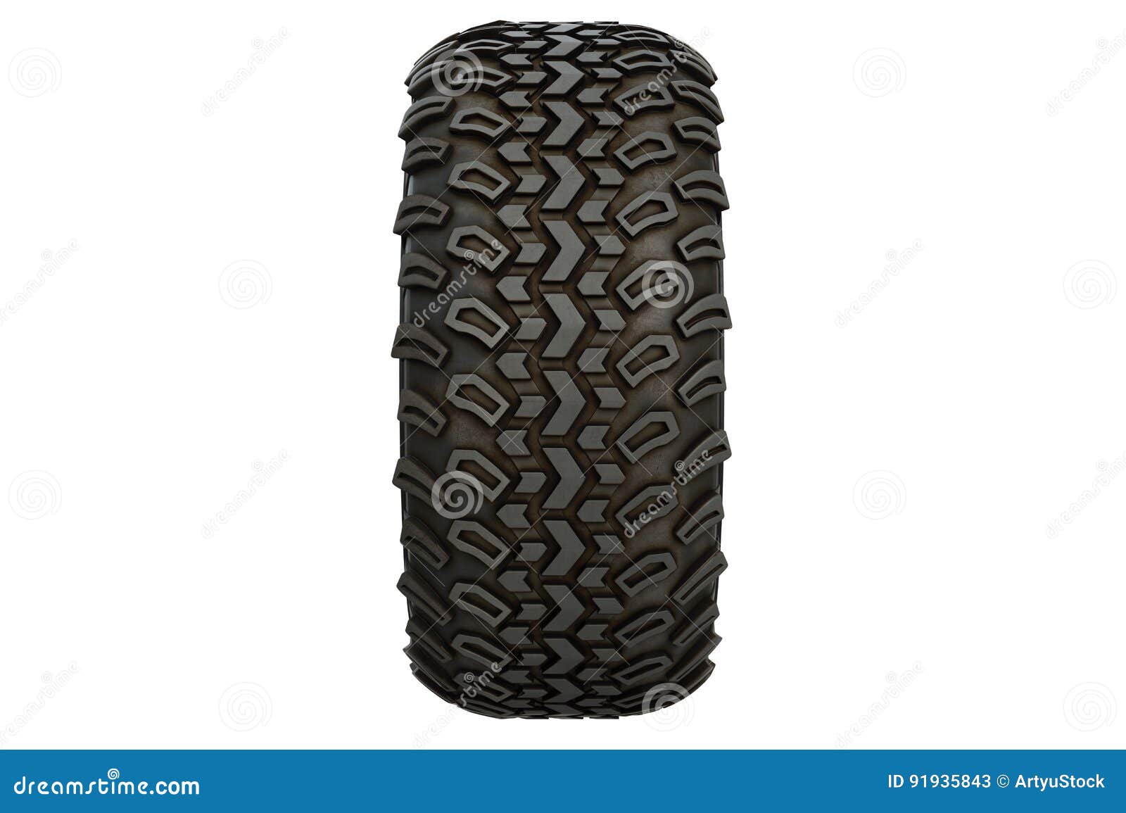 Wheel Golf Car Tire, Front View Stock Illustration - Illustration of ...