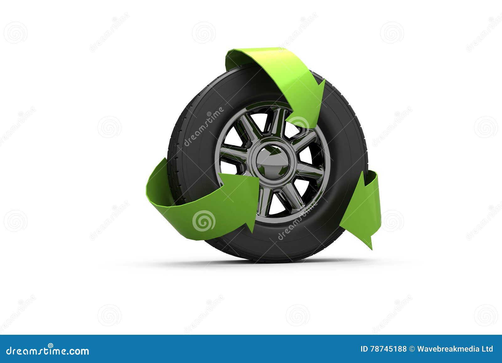 Wheel with green arrows stock illustration. Illustration of wheel ...