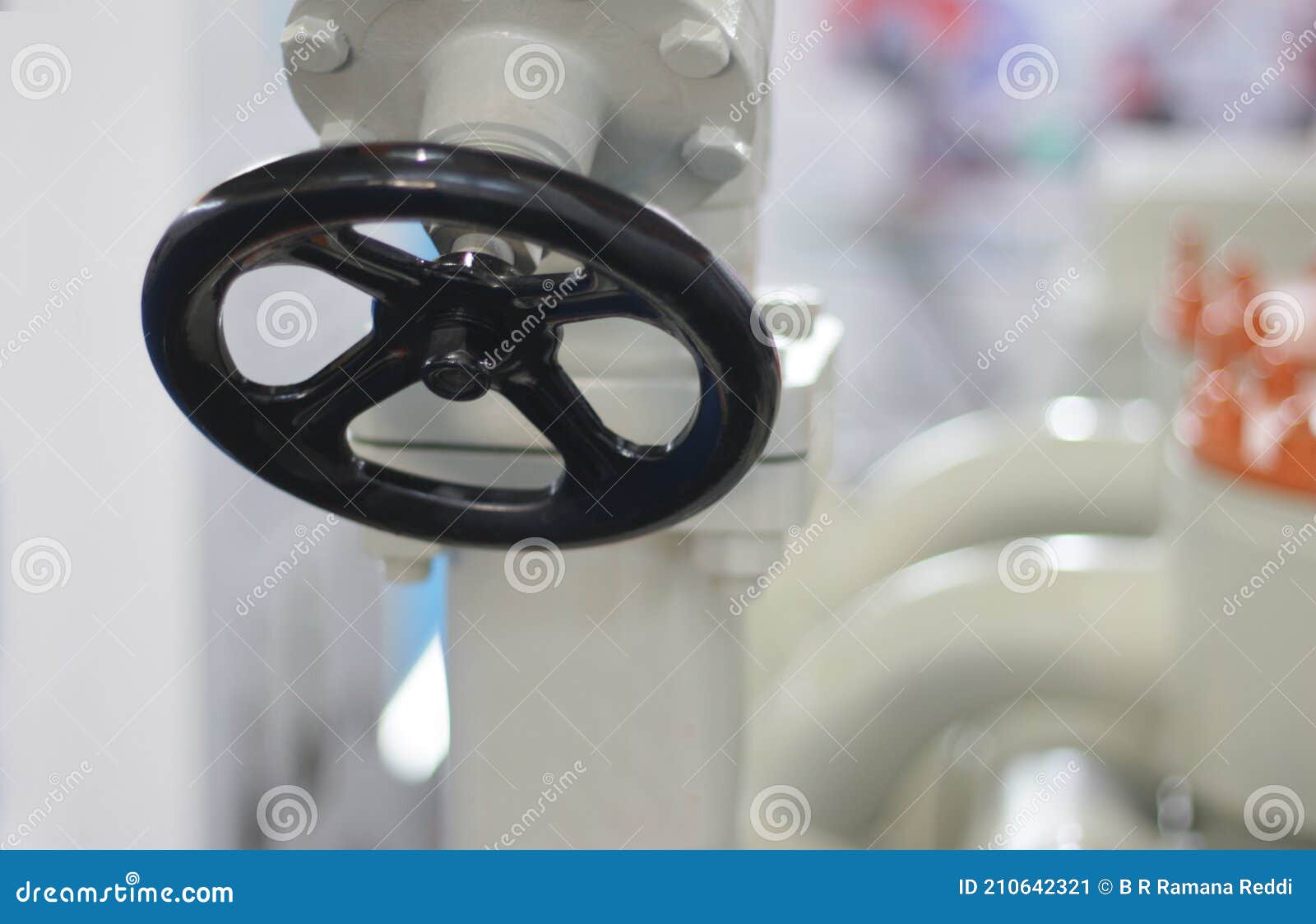 Wheel Handle Control of Machinery in an Industry Stock Image - Image of ...