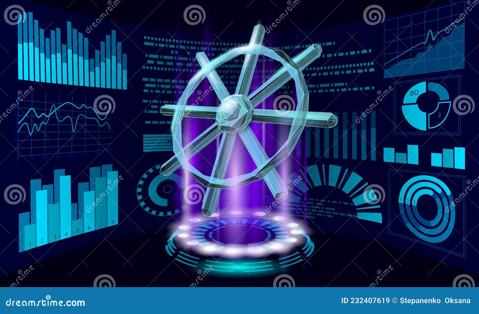 Wheel Helm Computer Developer App Concept. Business Digital Open Source ...