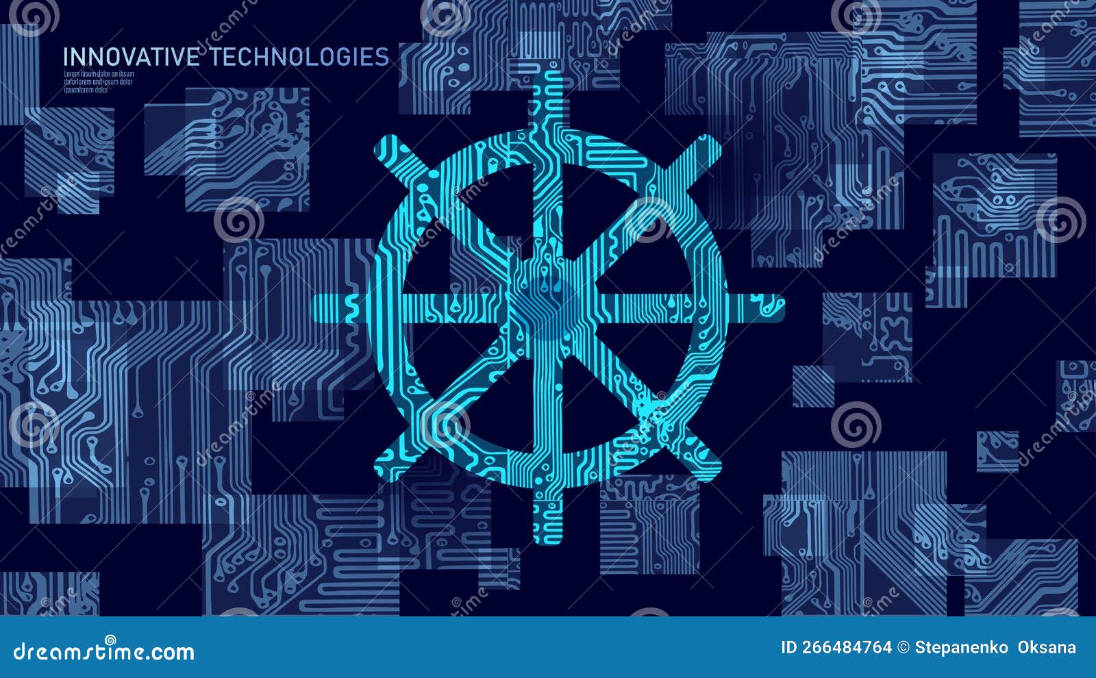 Wheel Helm Computer Developer App Concept. Business Digital Open Source ...