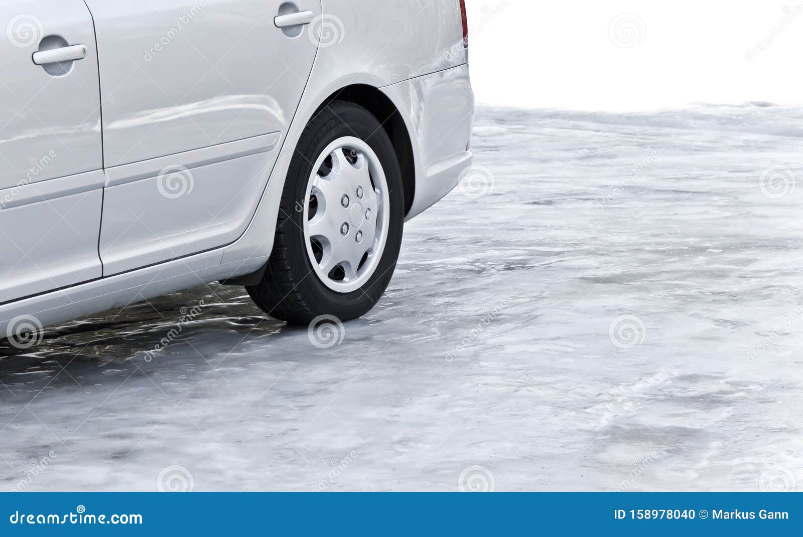 Wheel on ice stock photo. Image of parking, automobile - 158978040