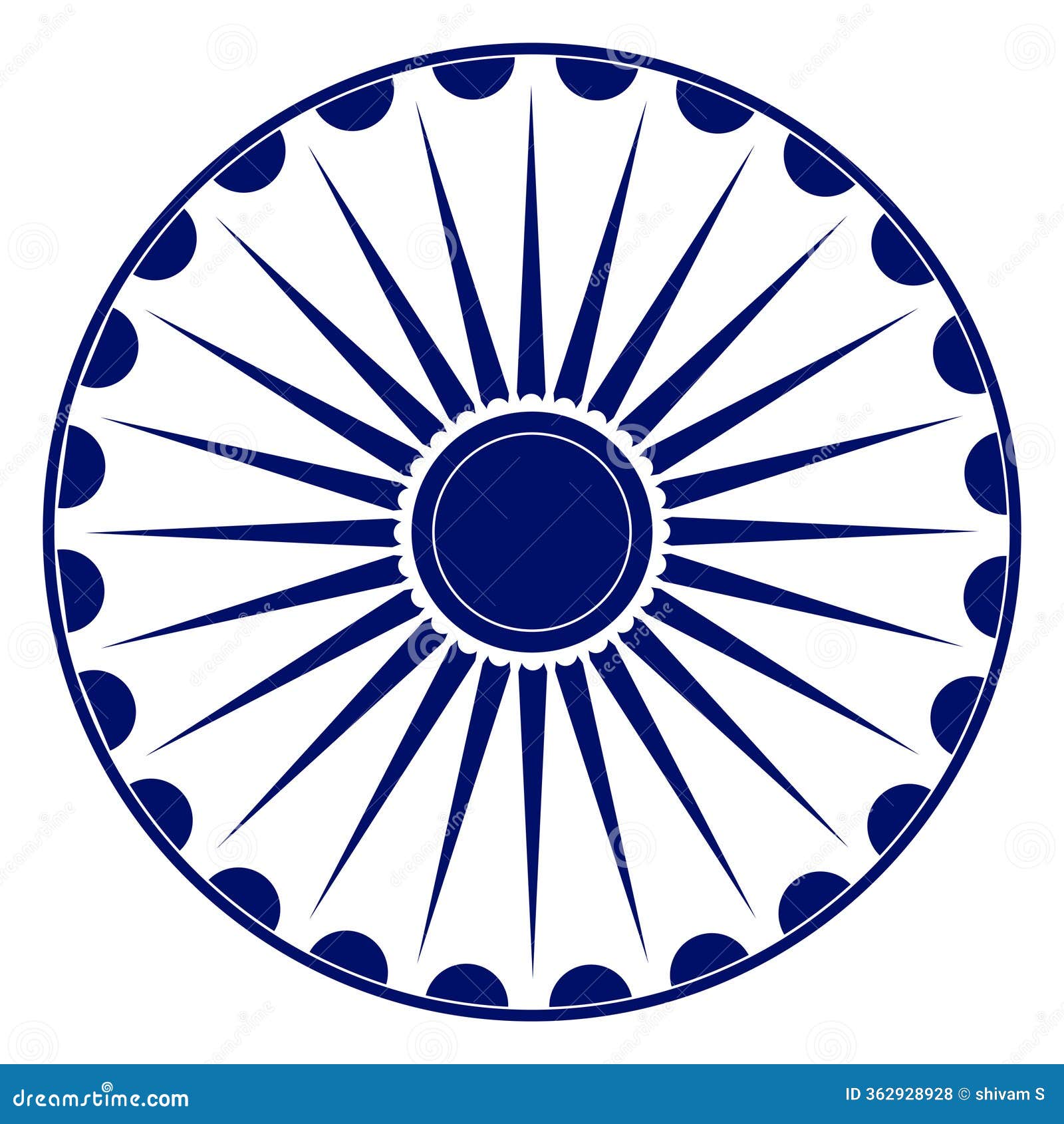 Ashok Chakra Symbol Of Indian National Flag. Vector Illustration ...