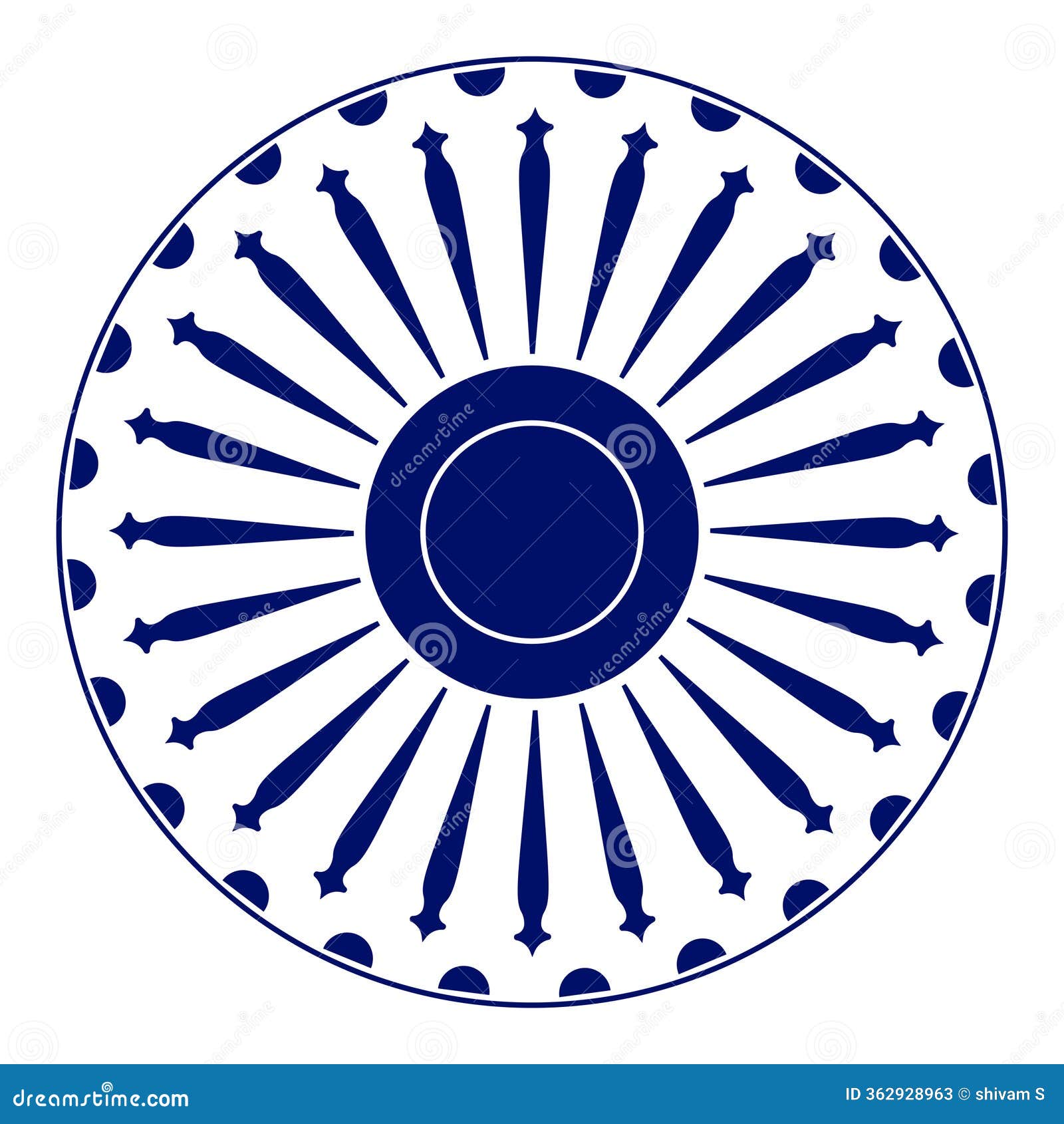 Ashok Chakra Symbol Of Indian National Flag. Vector Illustration ...