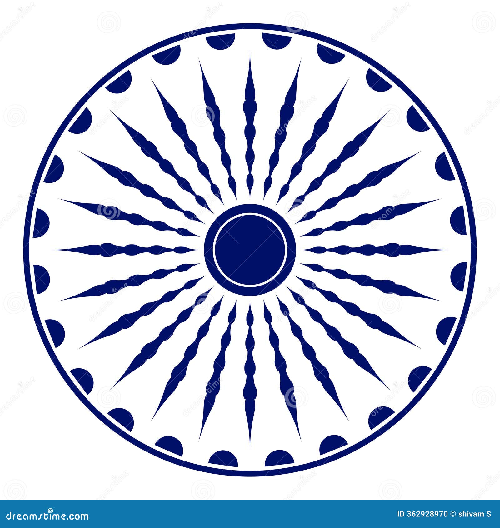 Ashok Chakra Symbol Of Indian National Flag. Vector Illustration ...