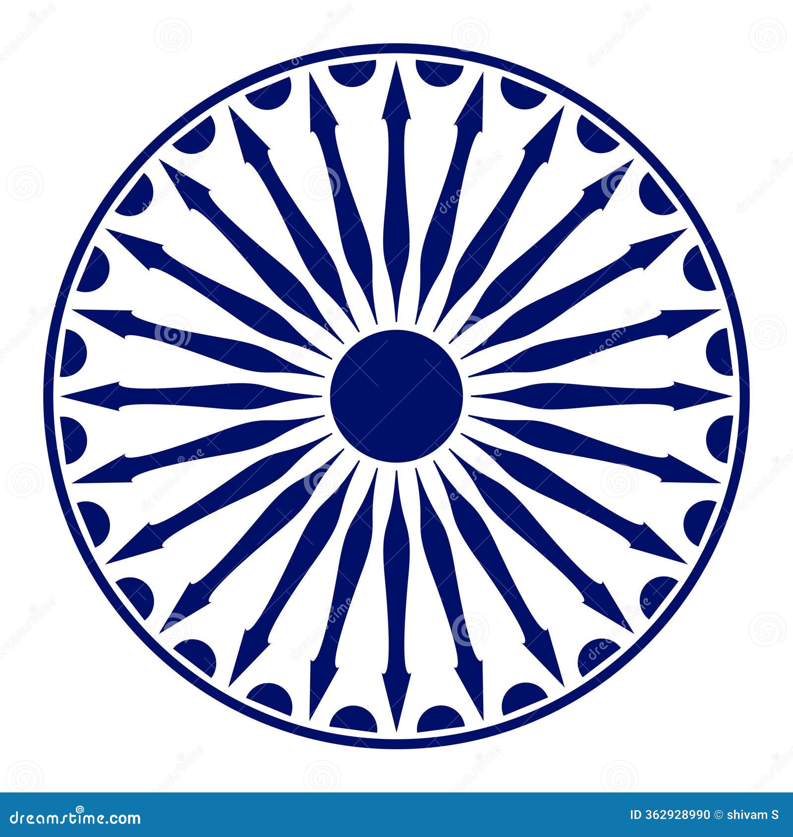 Ashok Chakra Symbol Of Indian National Flag. Vector Illustration ...