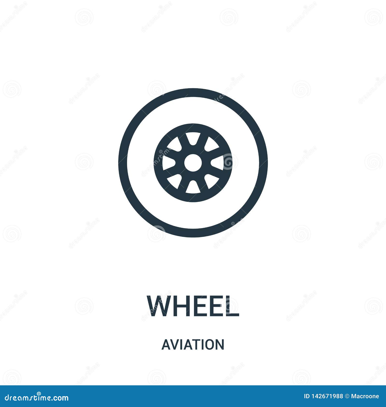 Wheel Icon Vector from Aviation Collection. Thin Line Wheel Outline ...
