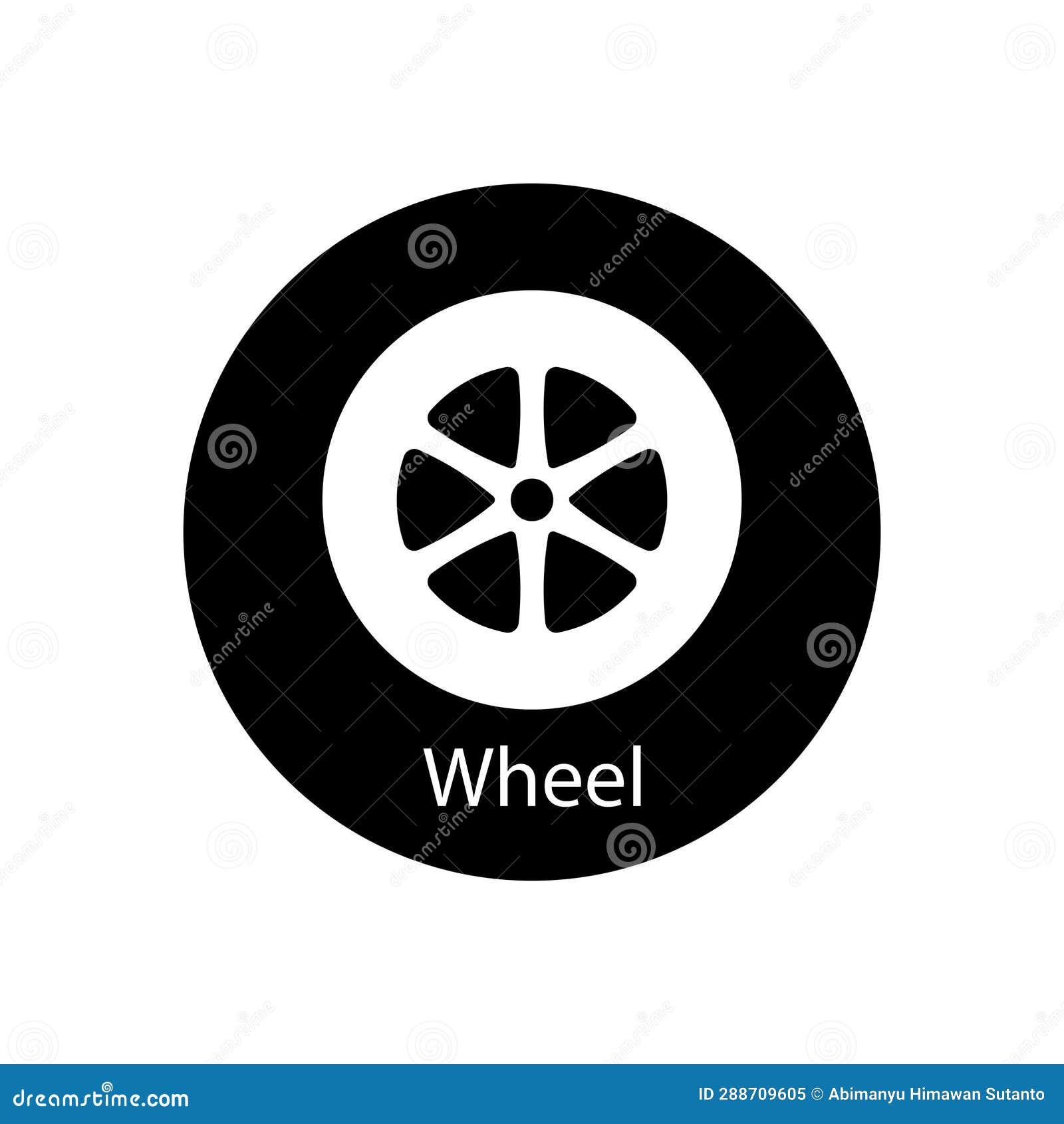 Wheel icon vector stock vector. Illustration of object - 288709605