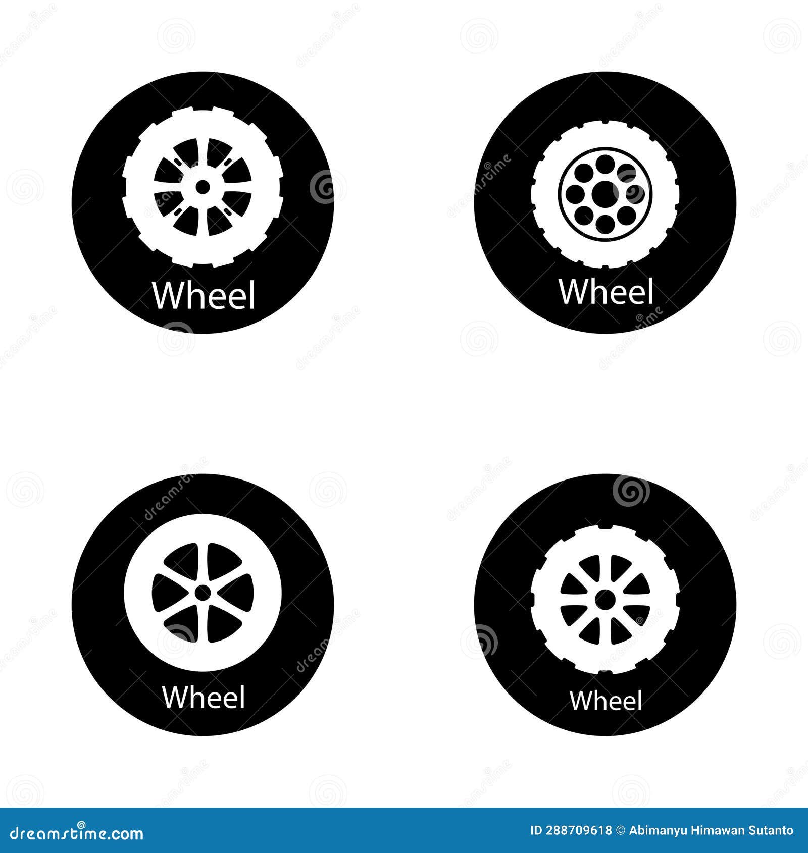 Wheel icon vector stock illustration. Illustration of pictogram - 288709618