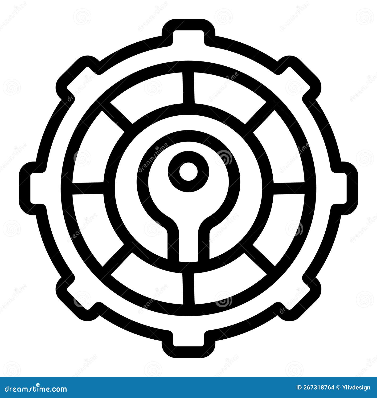 Wheel Key Point Icon Outline Vector. Main Conclusion Stock Illustration ...