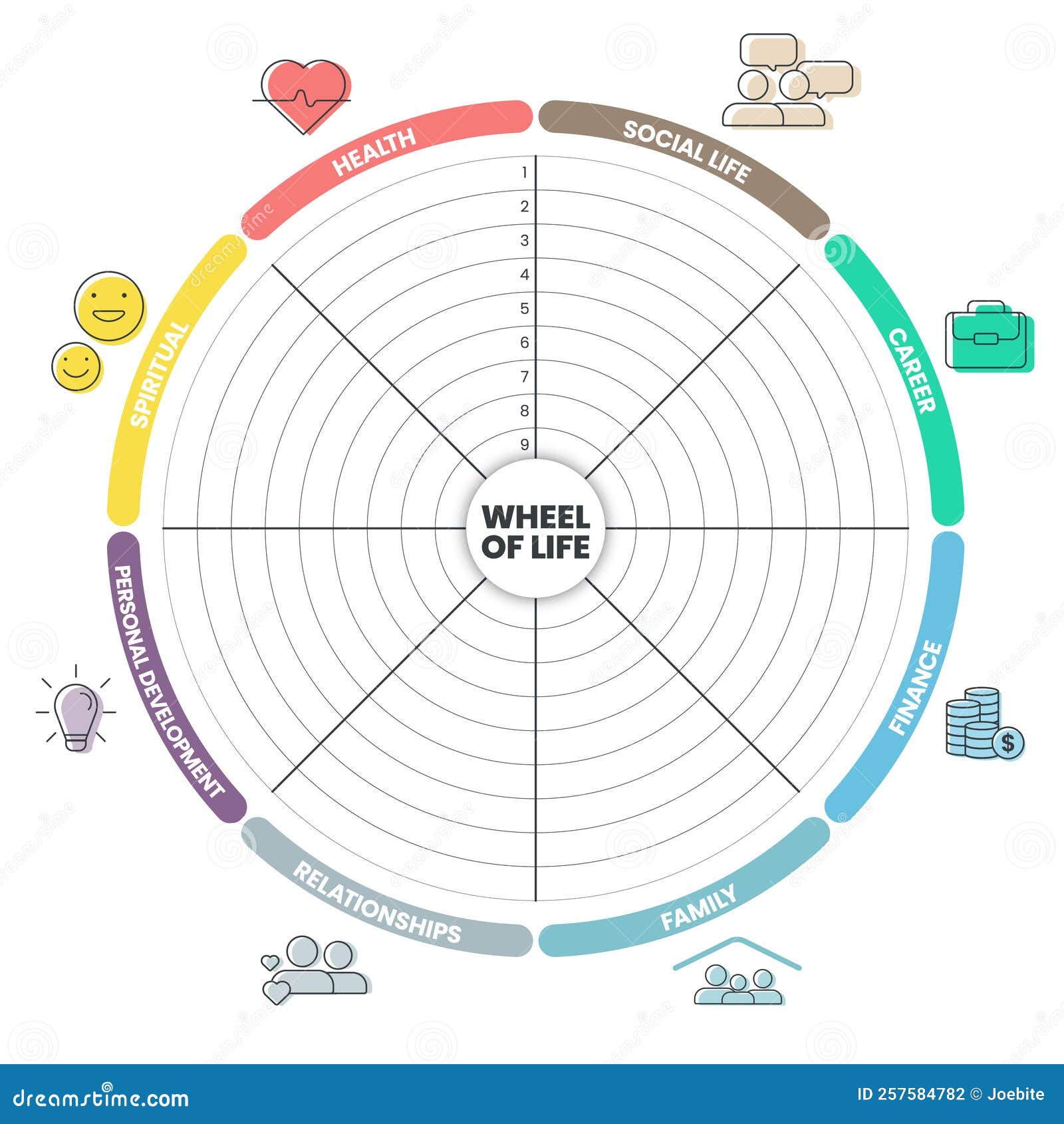 Wheel Of Life Analysis Diagram Infographic With Icon Template Has 8 ... Wheel Of Life Analysis Diagram Infographic With Icon Template Has 8 ...