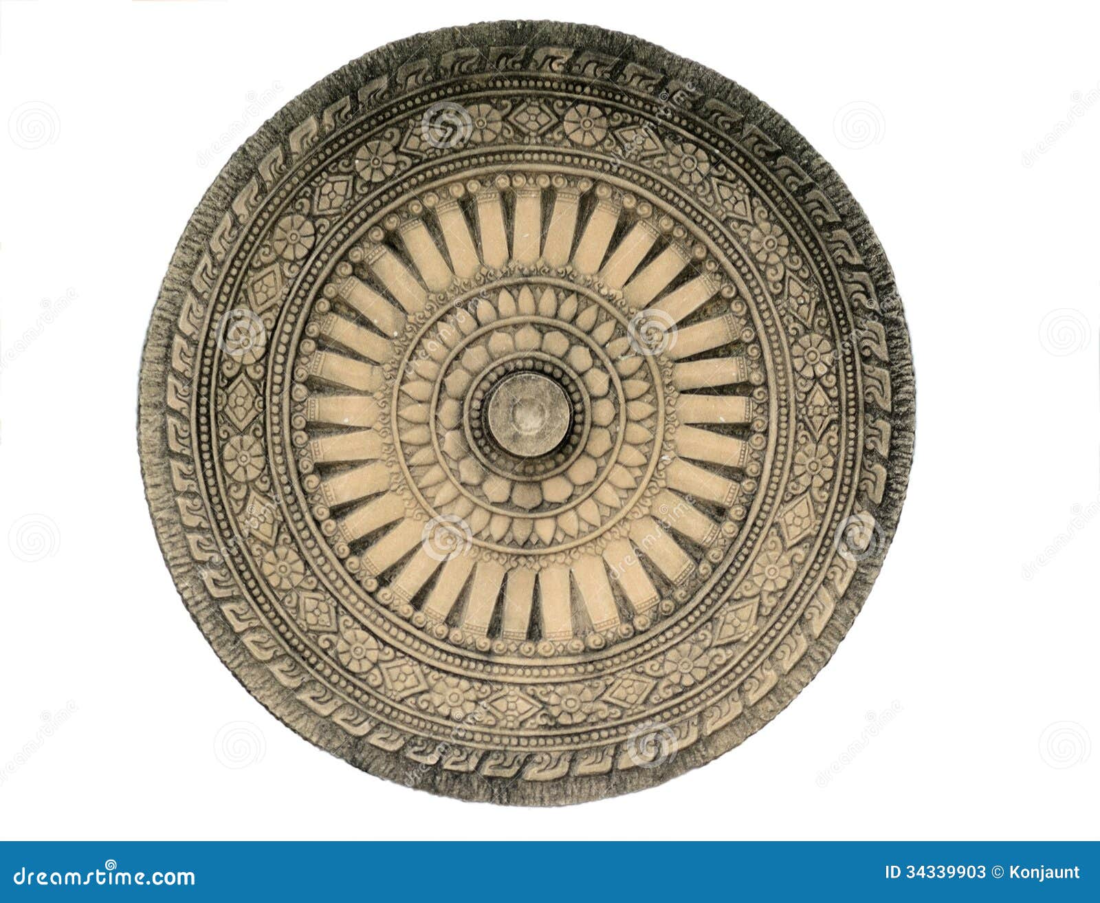 Dharmachakra Or Wheel Of Dhamma Symbol Of Buddhism, Carved Sands ...