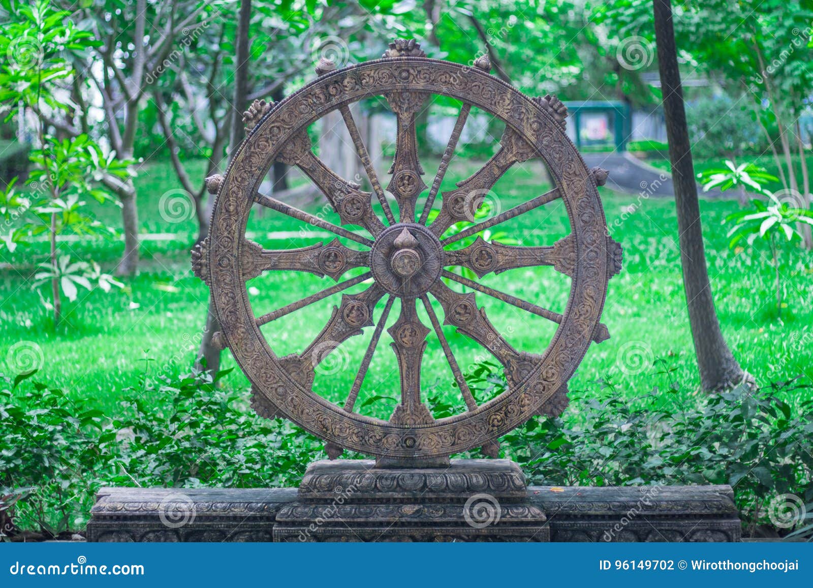 Wheel of Life or Dharmachakra, Wheel of Dhamma Stock Photo - Image of ...