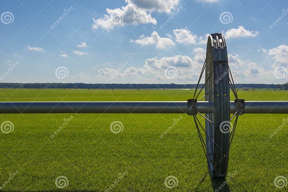 Wheel Line Irrigation System Stock Image - Image of people, equipment ...