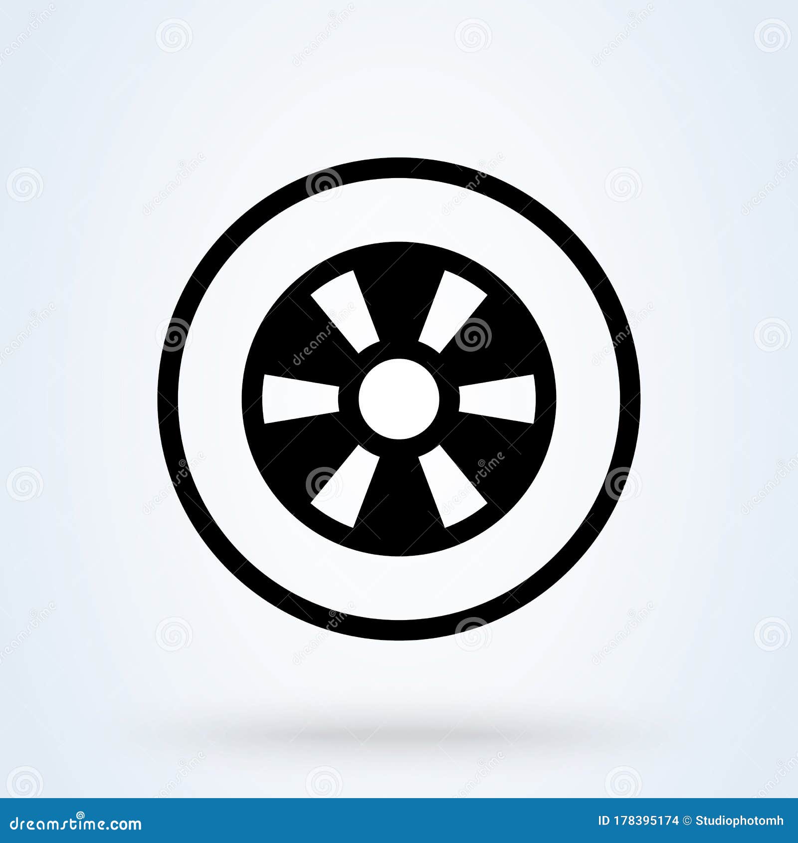 Wheel Linear Icon. Vector Minimal Car Tyre Symbol Stock Vector ...