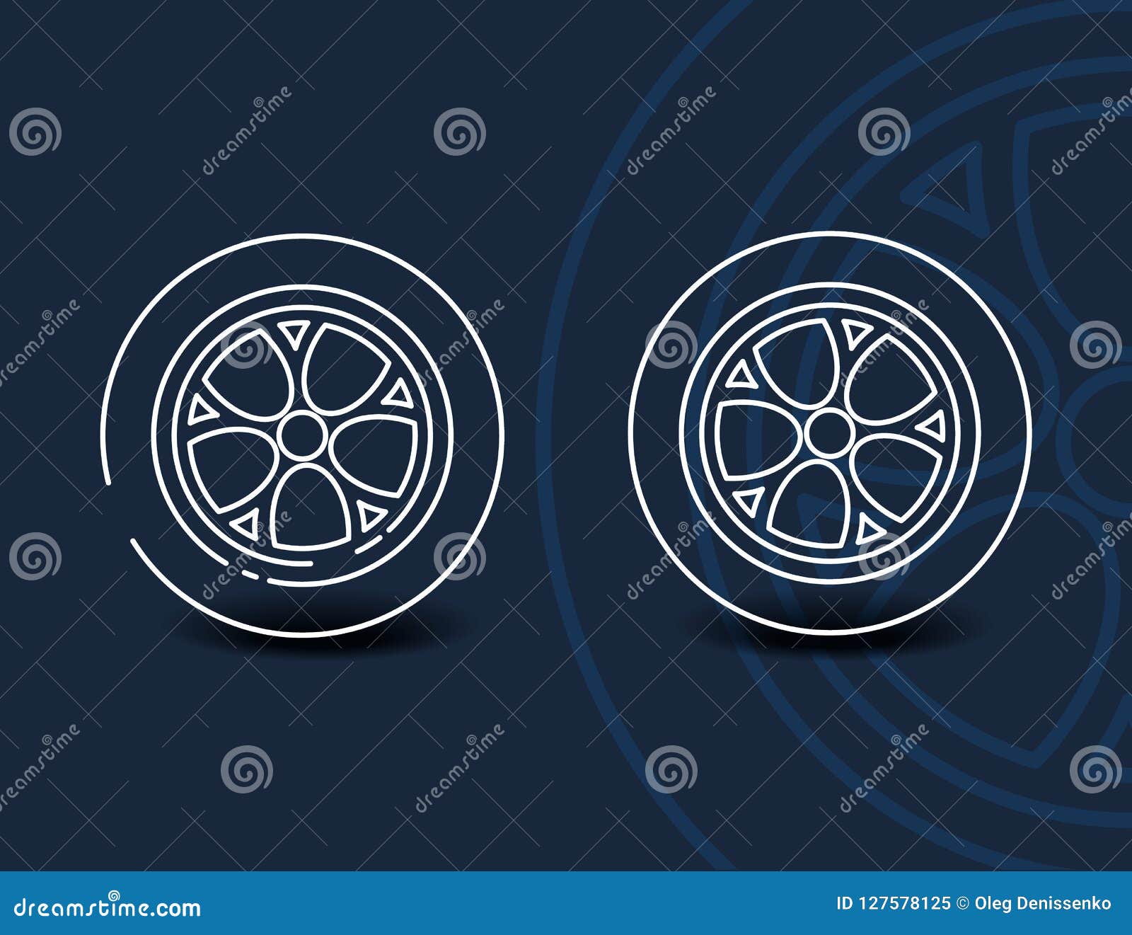 Wheel Linear Icon - Minimal Car Tyre Symbol or Sign Stock Illustration ...