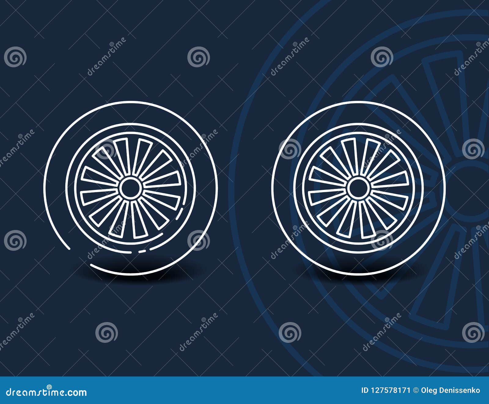 Wheel Linear Icon - Minimal Car Tyre Symbol or Sign Stock Illustration ...