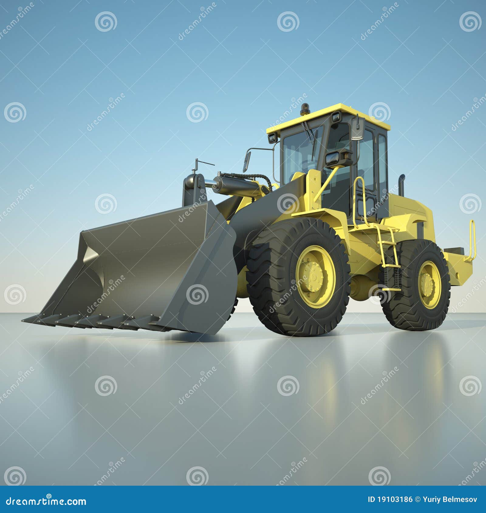 Wheel loader stock illustration. Illustration of yellow - 19103186