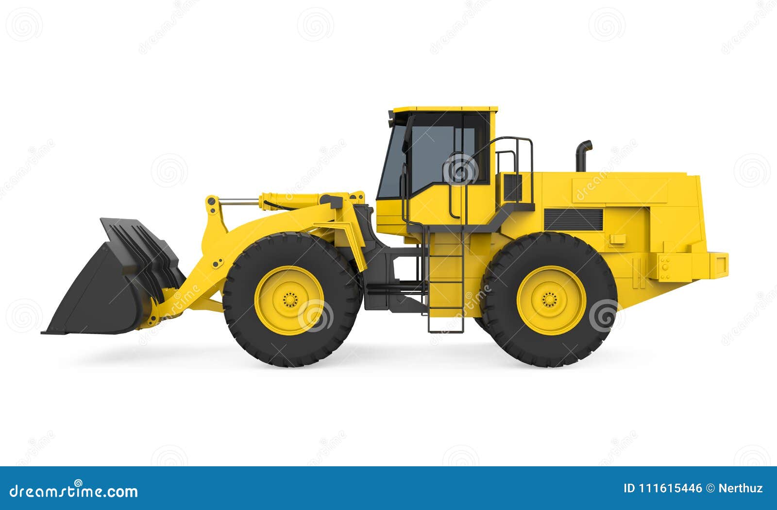 Wheel Loader Bulldozer Isolated Stock Photo - Image of contractor, dirt ...