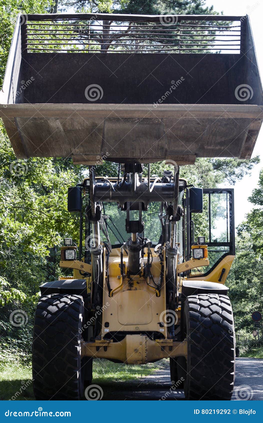 Wheel loader stock photo. Image of bucket, machine, raised - 80219292