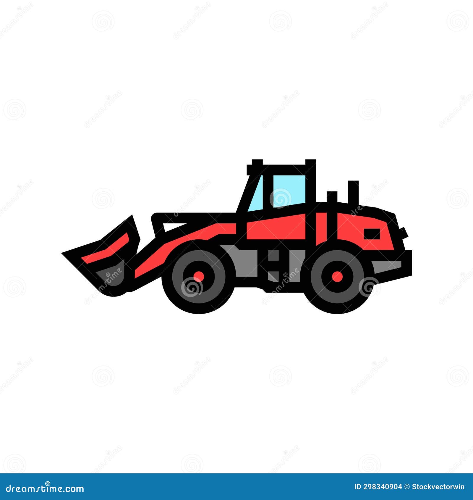 Wheel Loader Construction Vehicle Color Icon Vector Illustration Stock ...