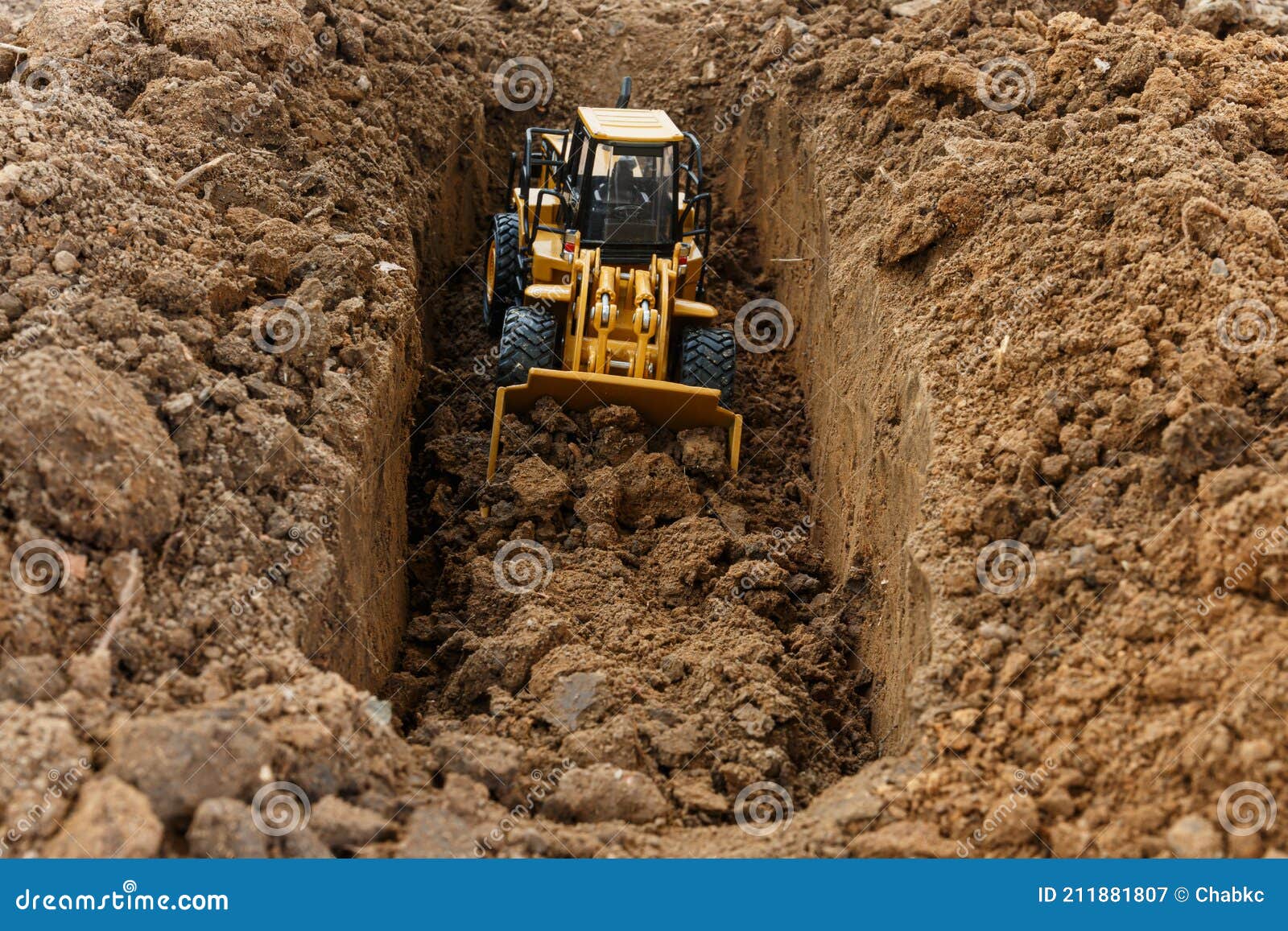 Wheel Loader are Digging the Soil Stock Image - Image of grader ...
