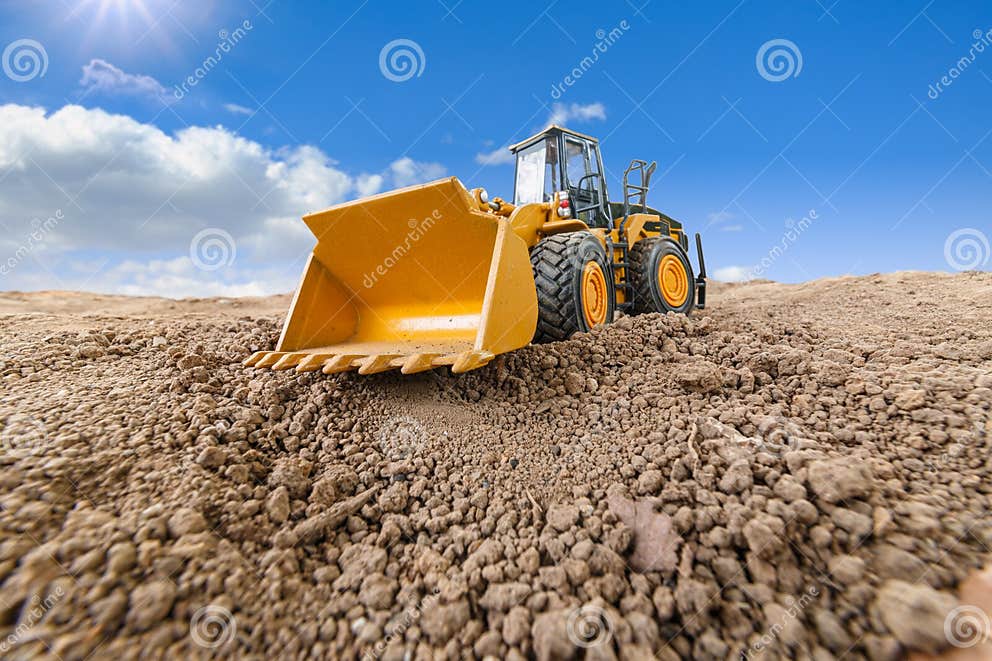 Wheel Loader are Digging the Soil in the Construction Site Stock Photo ...