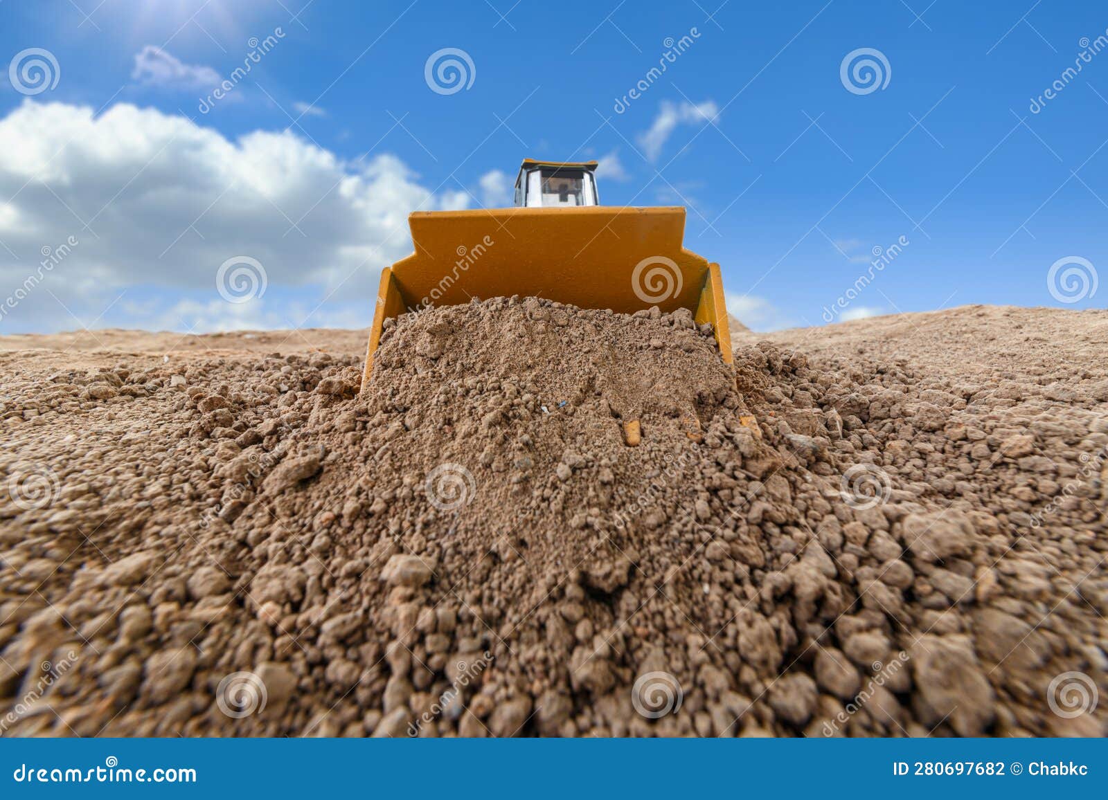 Wheel Loader are Digging the Soil in the Construction Site . Stock ...