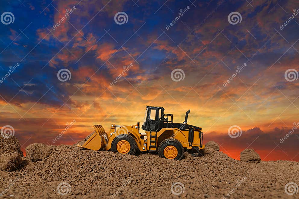 Wheel Loader are Digging the Soil in Construction Site Stock Photo ...