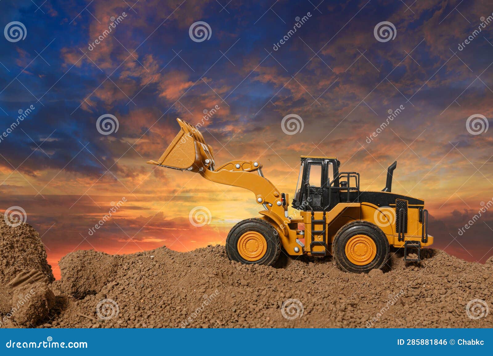 Wheel Loader are Digging the Soil in Construction Site Stock Photo ...