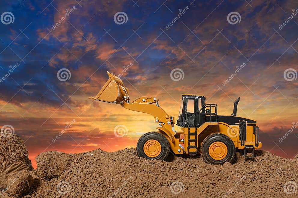 Wheel Loader are Digging the Soil in Construction Site Stock Photo ...