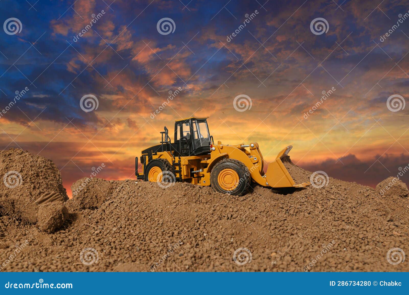 Wheel Loader are Digging the Soil in Construction Site Stock Photo ...