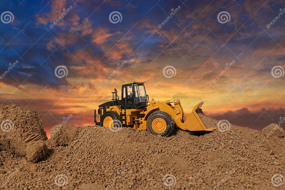 Wheel Loader are Digging the Soil in Construction Site Stock Photo ...