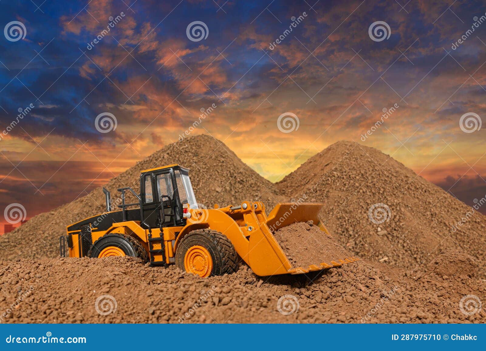 Wheel Loader are Digging the Soil in Construction Site . Stock Photo ...
