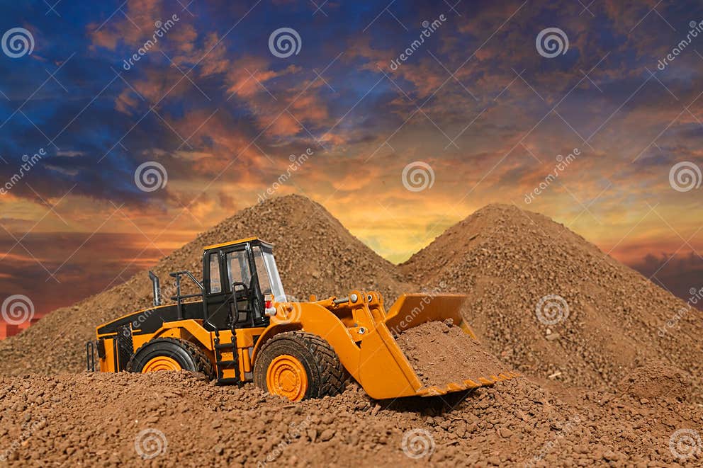 Wheel Loader are Digging the Soil in Construction Site . Stock Photo ...