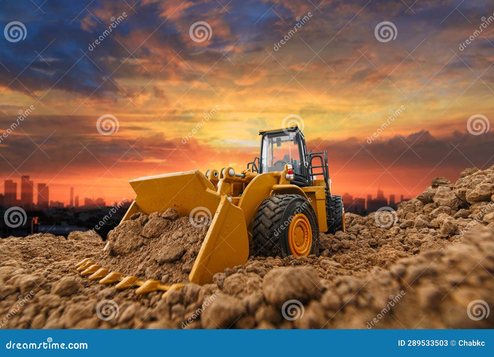 Wheel Loader are Digging the Soil in the Construction Site Stock Image ...