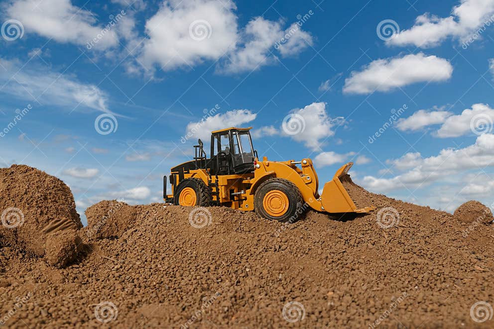 Wheel Loader are Digging the Soil in the Construction Site Stock Image ...