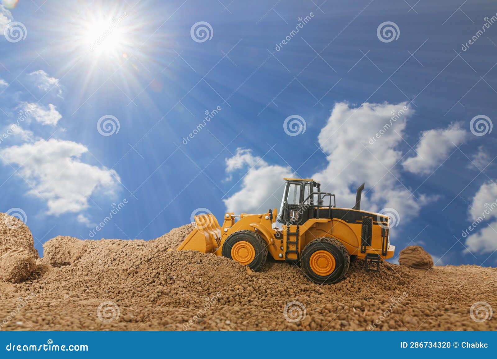 Wheel Loader are Digging the Soil in the Construction Site Stock Photo ...