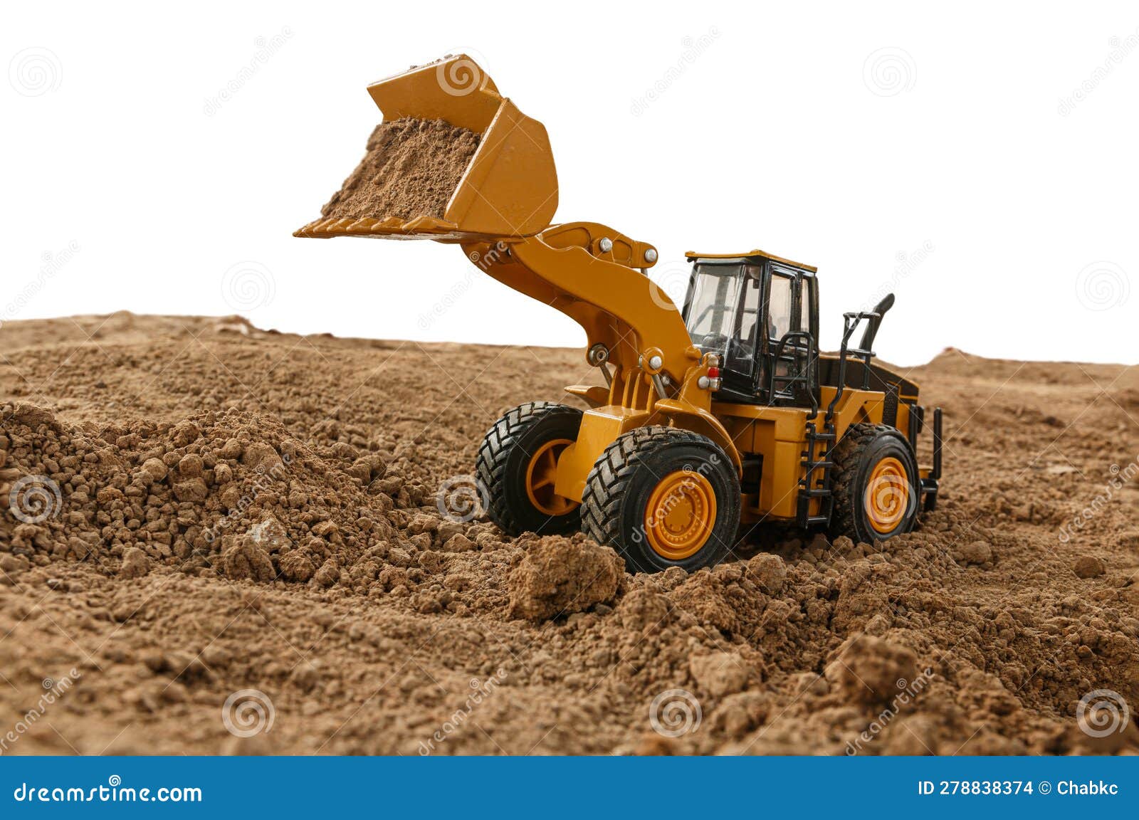Wheel Loader Digging Soil in the Construction Site . Stock Photo ...