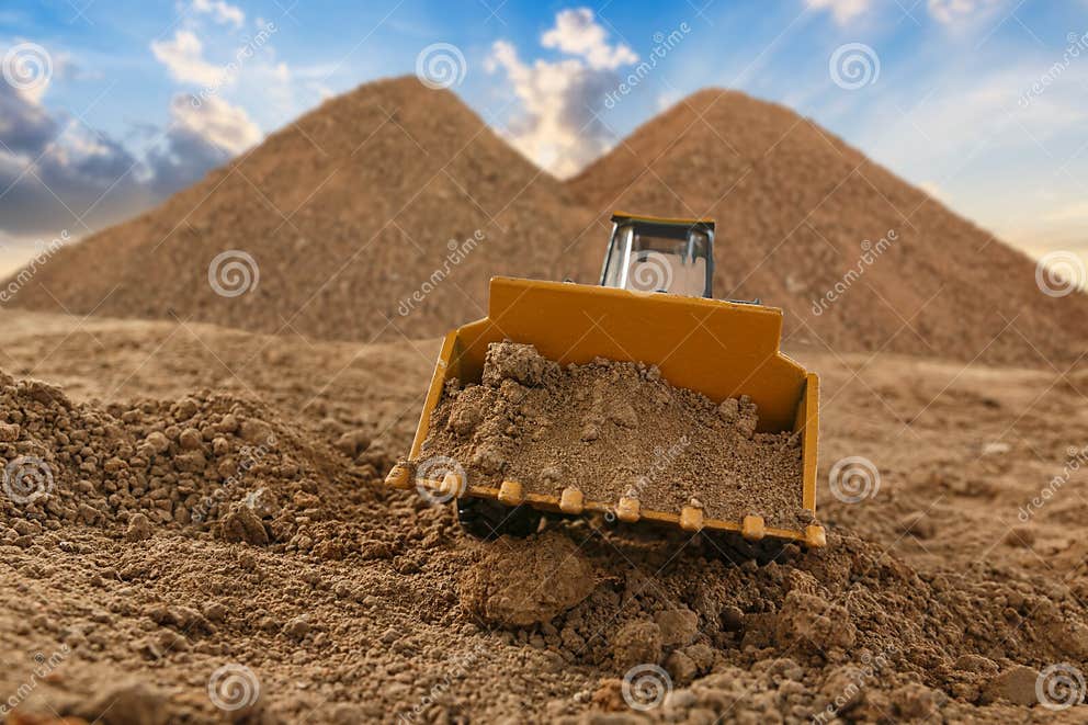 Wheel Loader are Digging the Soil in the Construction Site . Stock ...