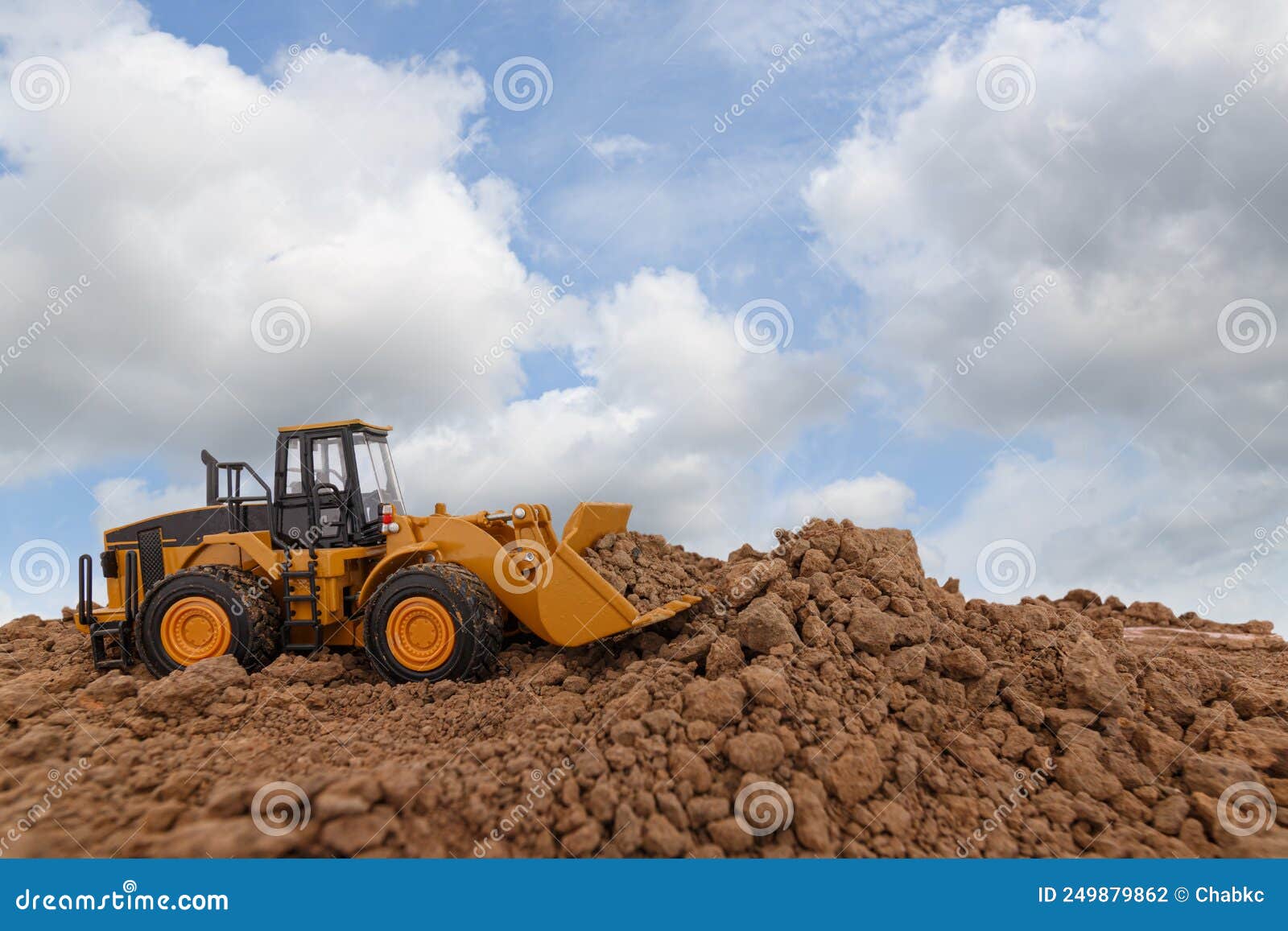 Wheel Loader are Digging the Soil in the Construction Site. Stock Photo ...