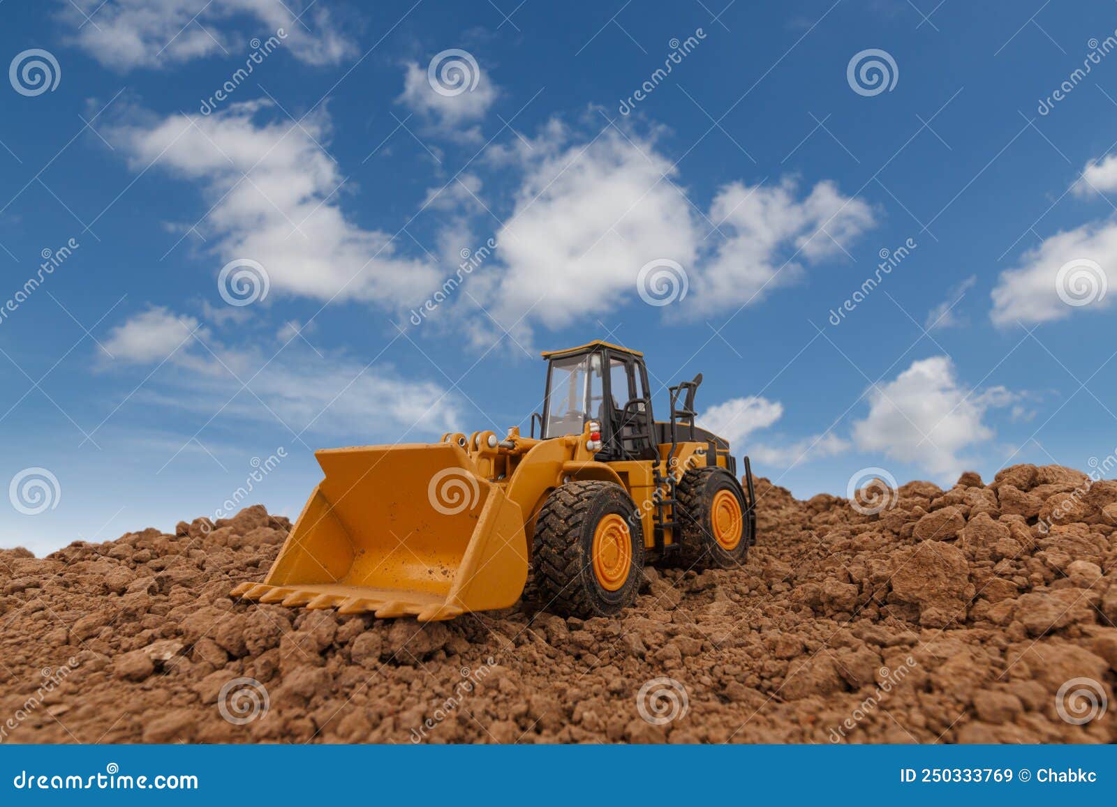 Wheel Loader are Digging the Soil in the Construction Site. Stock Image ...