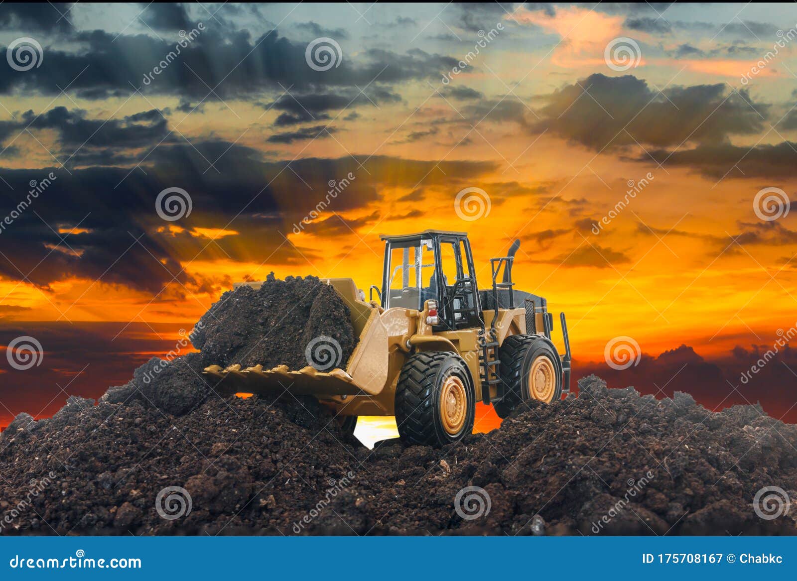 Wheel Loader are Digging the Soil in the Construction Site Stock Image ...