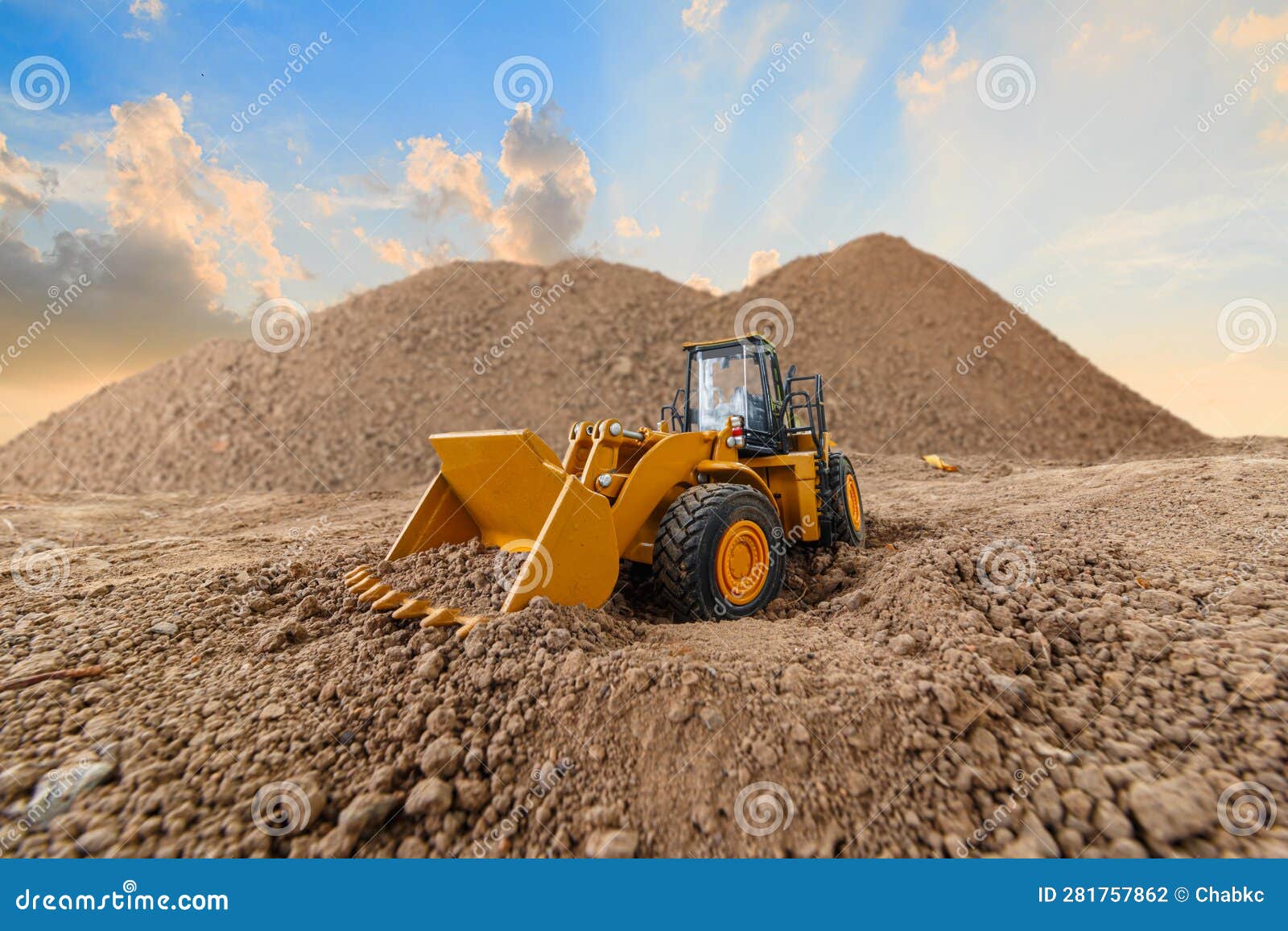 Wheel Loader are Digging the Soil in Construction Site Stock Photo ...
